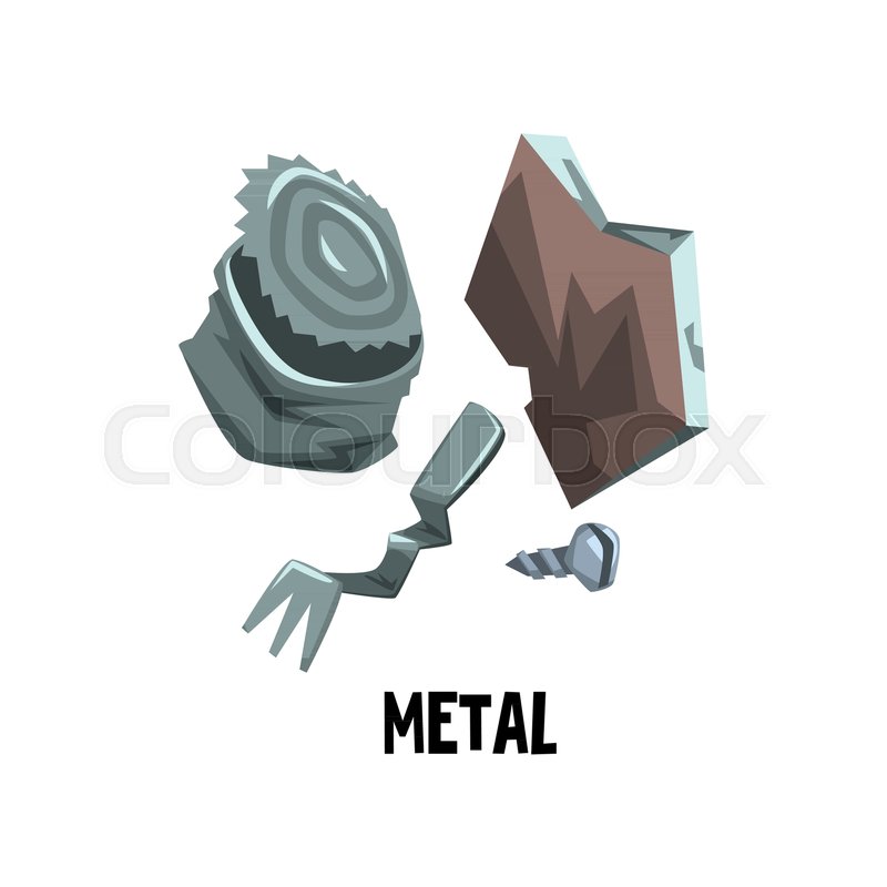 Cartoon illustration of metal waste ... | Stock Vector | Colourbox