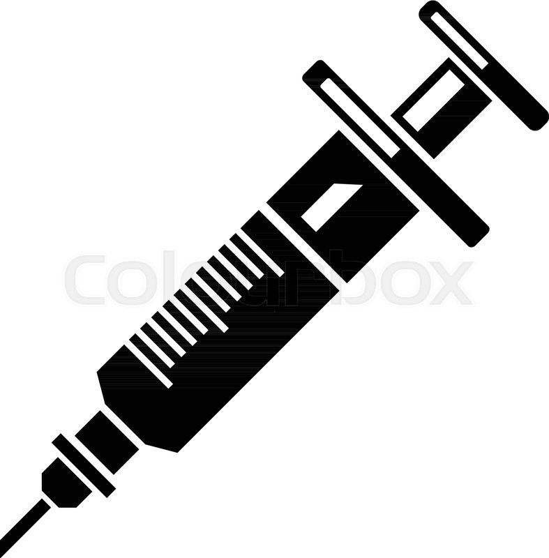 Drug syringe icon. Simple illustration ... | Stock vector | Colourbox