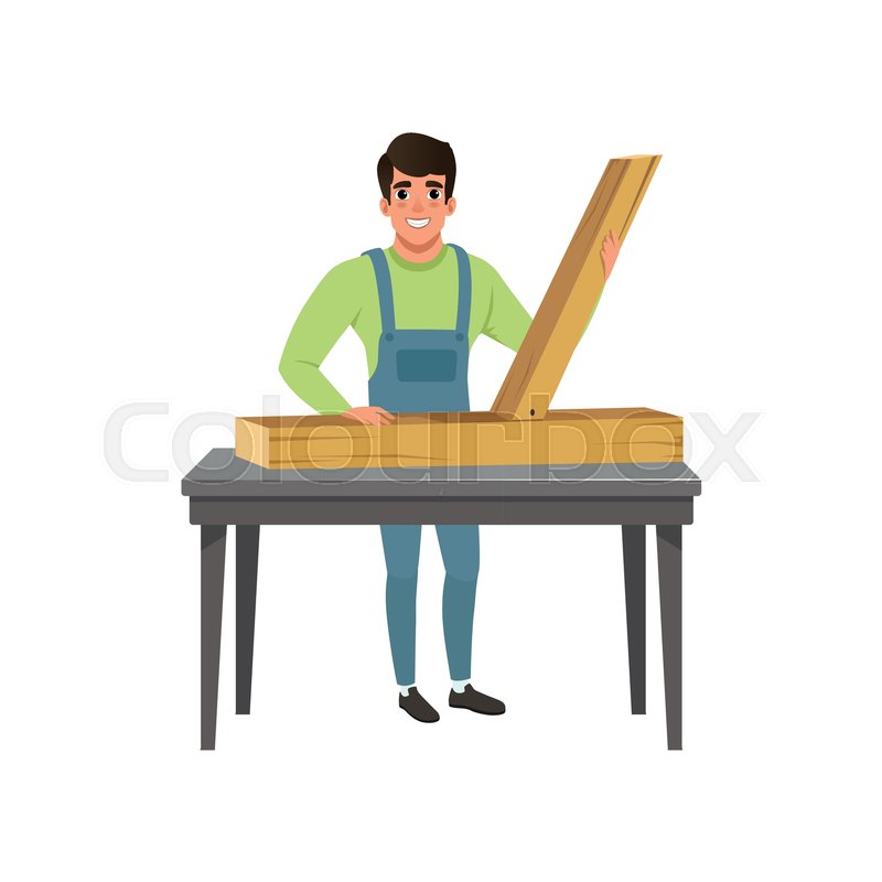 Male professional carpenter character ... | Stock vector | Colourbox