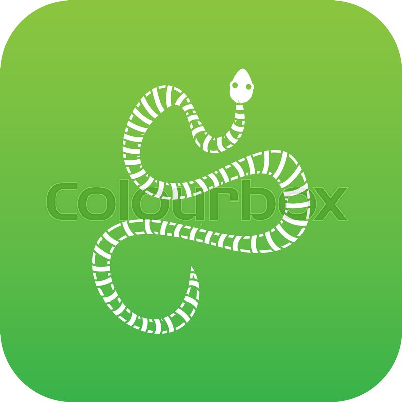 White striped snake icon digital green ... | Stock vector | Colourbox
