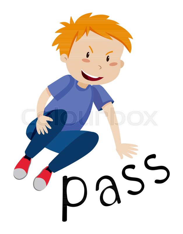 A Boy doing a pass move illustration | Stock vector | Colourbox