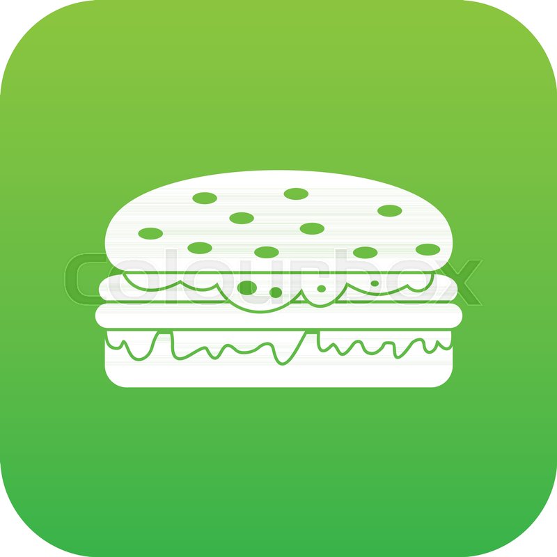 Burger icon digital green for any ... | Stock vector | Colourbox