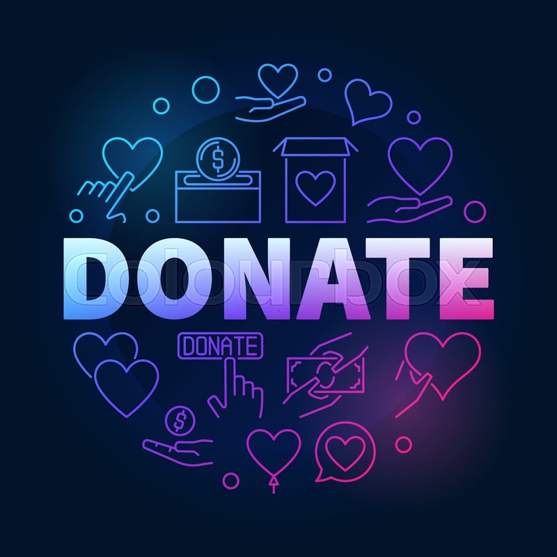 Donate vector colorful round ... | Stock vector | Colourbox