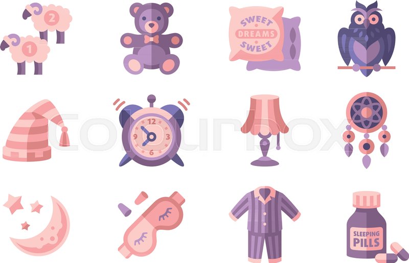 Sleep time set, objects for sleep, ... | Stock vector | Colourbox