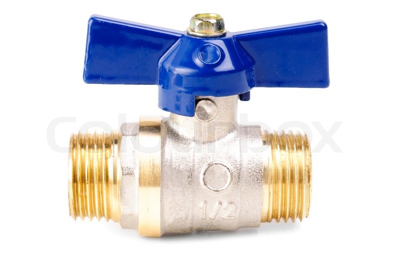 Water valve set isolated on white ... | Stock image | Colourbox