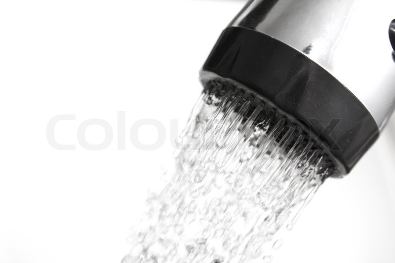 Shower on a white background | Stock image | Colourbox