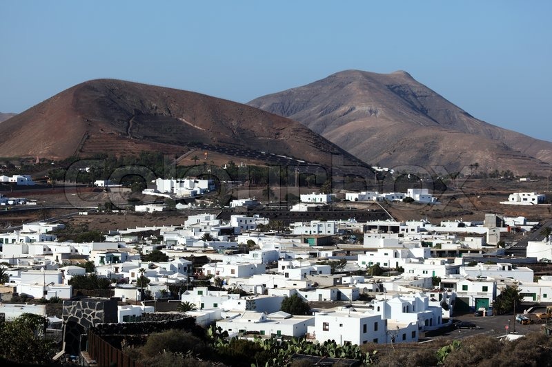 Town Yaiza on Canary Island Lanzarote, ... | Stock image | Colourbox