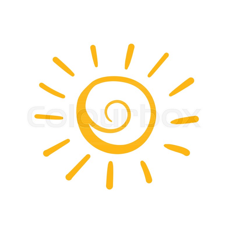 Sol, tegning, hvid | Stock vektor | Colourbox