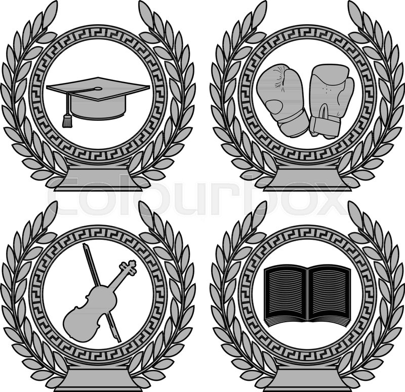 Set of symbols of achievement. fourth ... | Stock vector | Colourbox