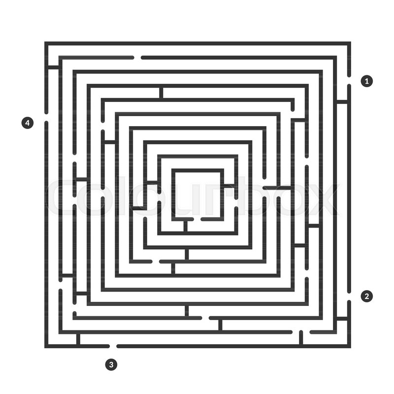 Square maze game isolated on white ... | Stock vector | Colourbox