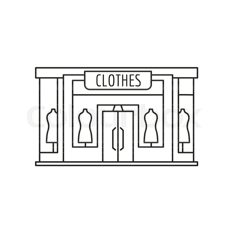 Clothes Store front icon. Outline ... | Stock vector | Colourbox
