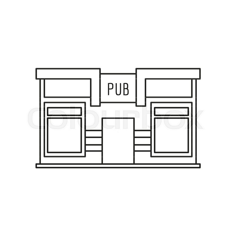 Pub front icon. Outline Pub front ... | Stock vector | Colourbox