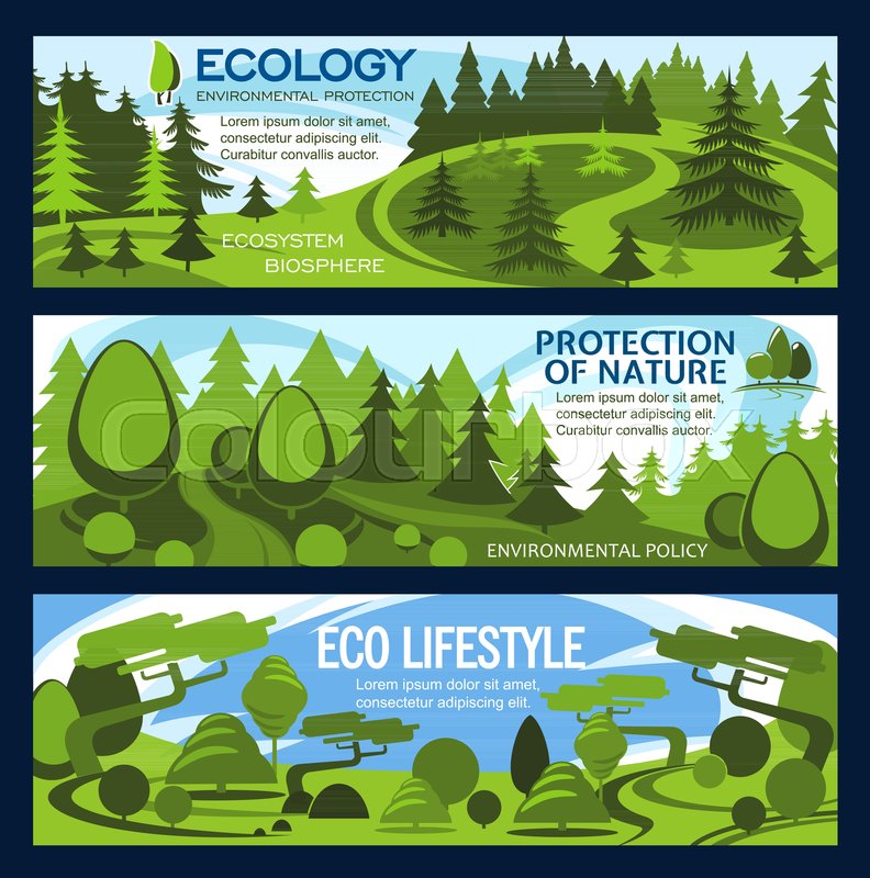 Green nature protection banner for ... | Stock vector | Colourbox