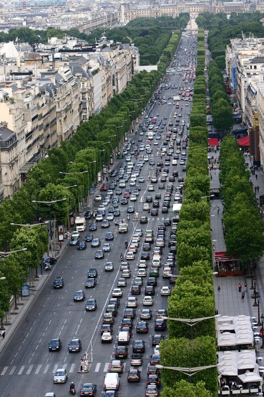 Urban traffic in Paris view from the ... | Stock image | Colourbox
