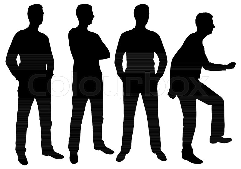 Vector silhouette of four business men ... | Stock vector | Colourbox