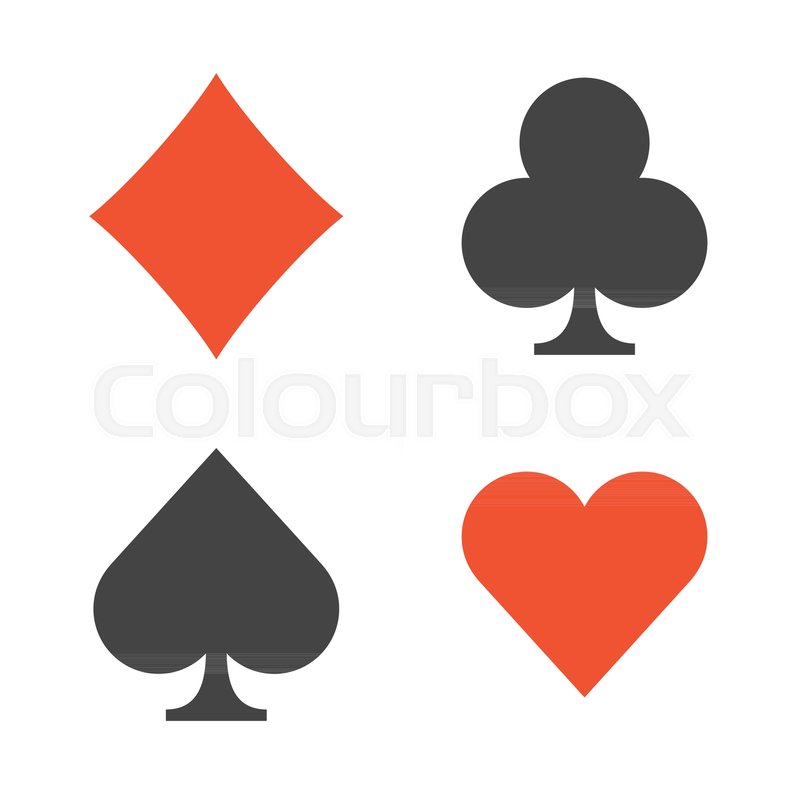 Set of playing card suits isolated on ... | Stock vector | Colourbox