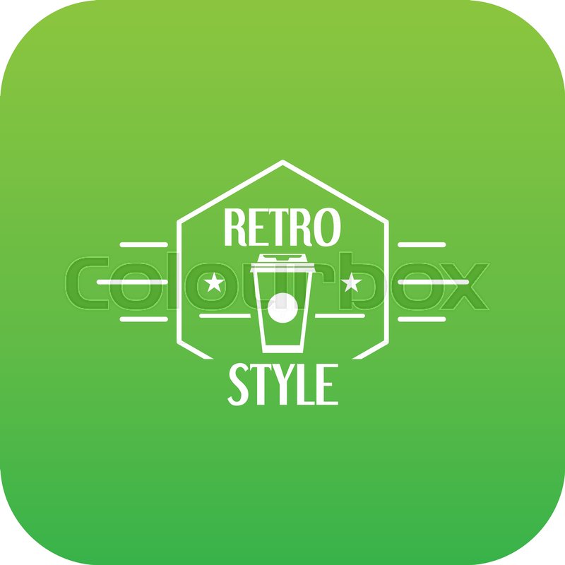 Retro style icon green vector isolated ... | Stock vector | Colourbox
