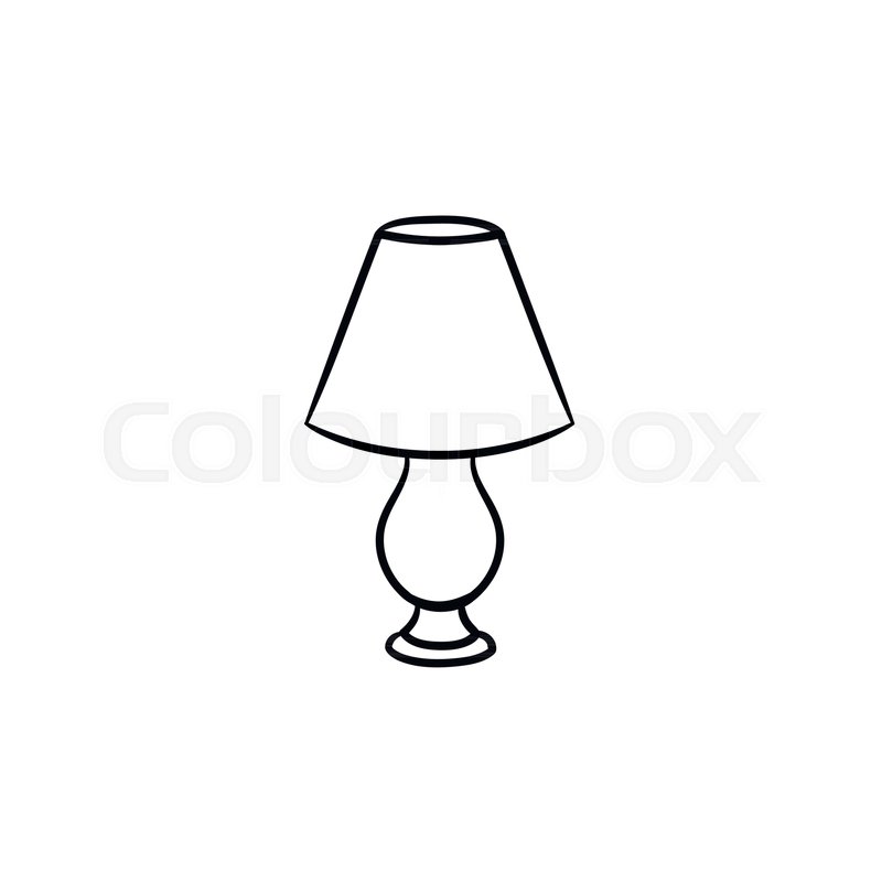 Table lamp hand drawn outline doodle ... | Stock vector | Colourbox