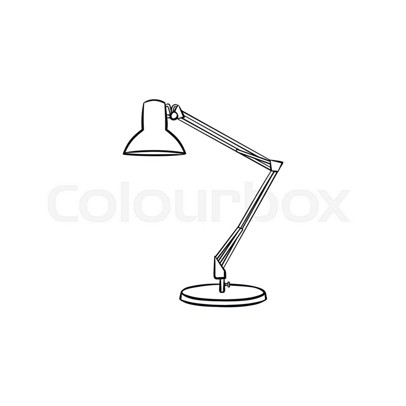 Table lamp hand drawn outline doodle ... | Stock vector | Colourbox