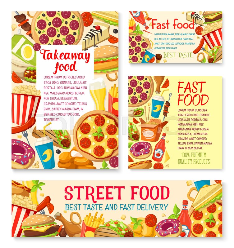 Fast food and street food posters and ... | Stock vector | Colourbox