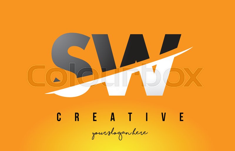 SW S W Letter Modern Logo Design with ... | Stock vector | Colourbox