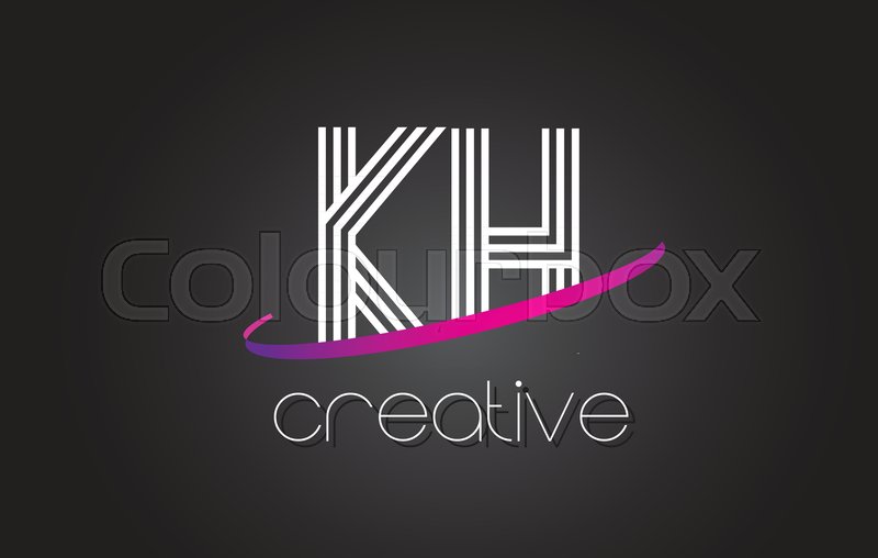 KH K H Letter Logo with Lines Design ... | Stock vector | Colourbox