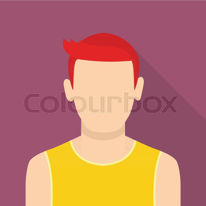Young man icon. Flat illustration of ... | Stock vector | Colourbox