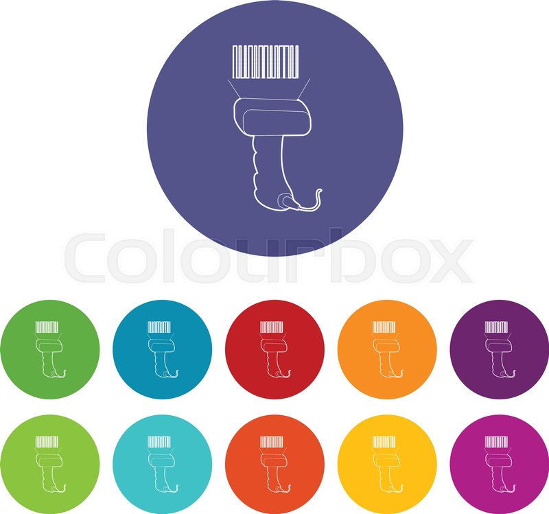 Scanner icons color set vector for any ... | Stock vector | Colourbox