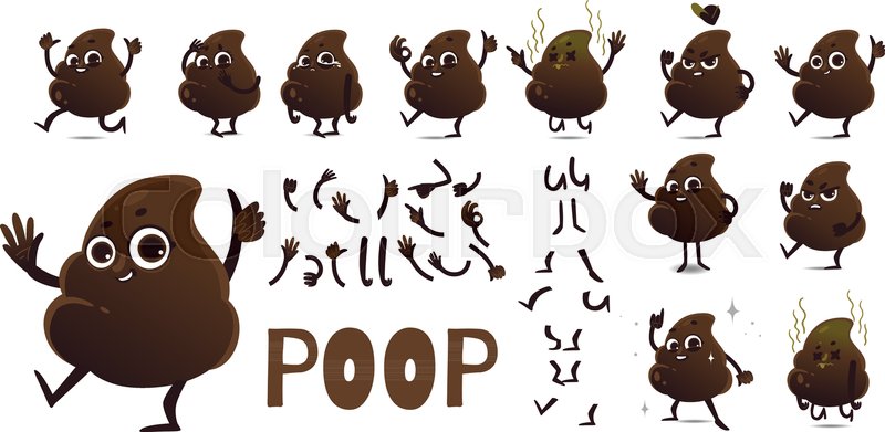 Poop cartoon character creation set ... | Stock vector | Colourbox