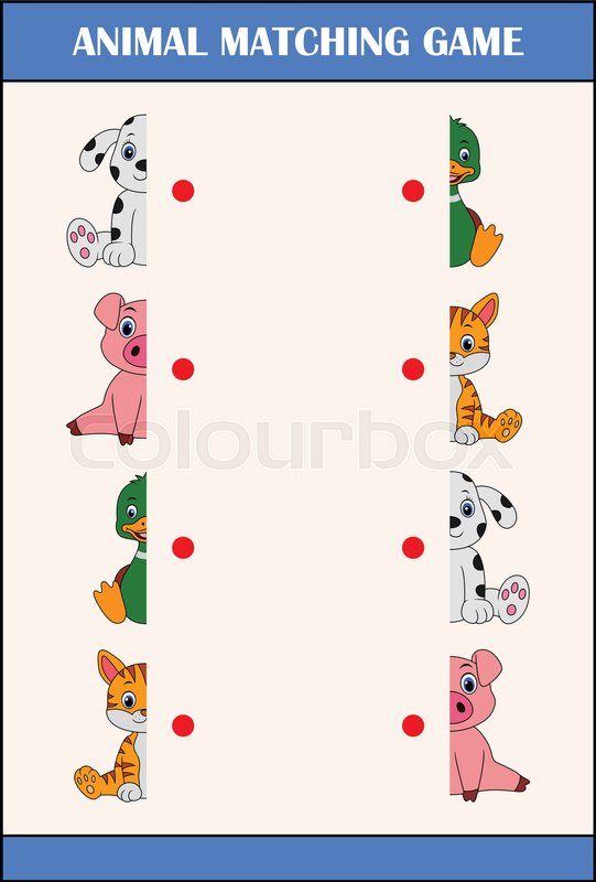 Illustration of Matching halves game ... | Stock vector | Colourbox