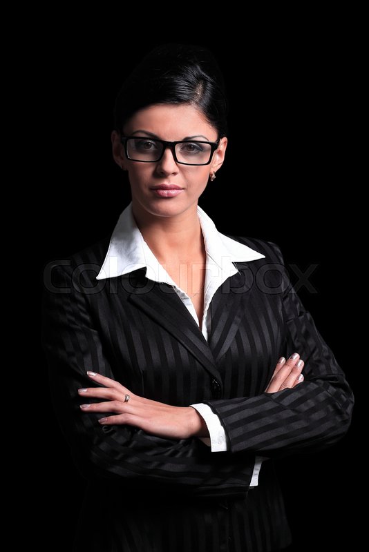 Portrait of a strict business woman on ... | Stock image | Colourbox