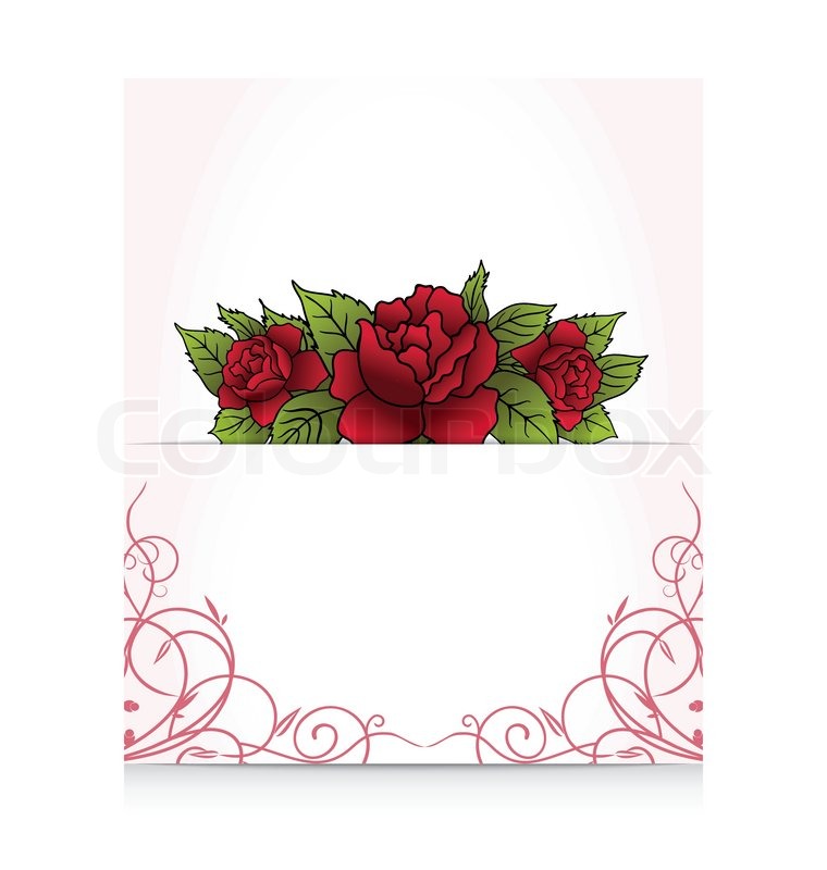 Illustration romantic letter with bouquet roses - vector | Stock Vector ...