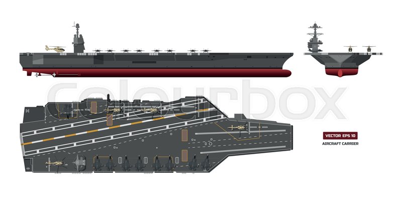 Detailed image of aircraft carrier. ... | Stock vector | Colourbox
