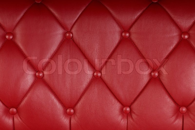 Red genuine leather upholstery texture ... | Stock image | Colourbox