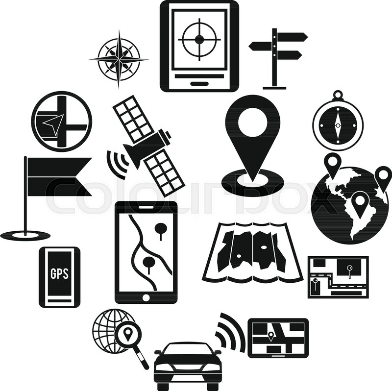 Navigation icons set in simple ctyle. ... | Stock vector | Colourbox