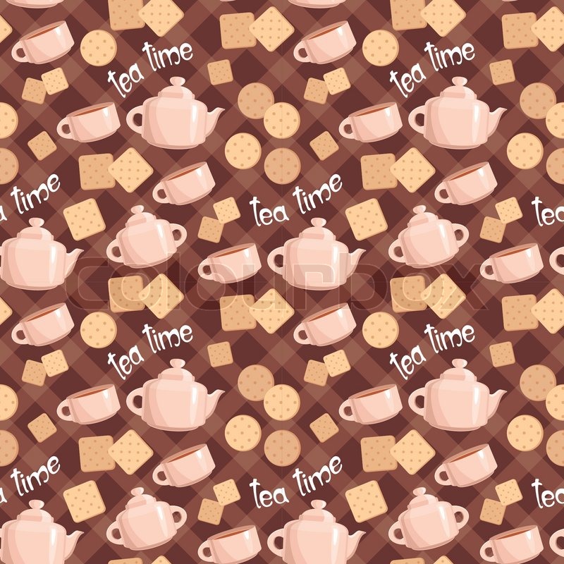 Seamless tea pattern | Stock vector | Colourbox
