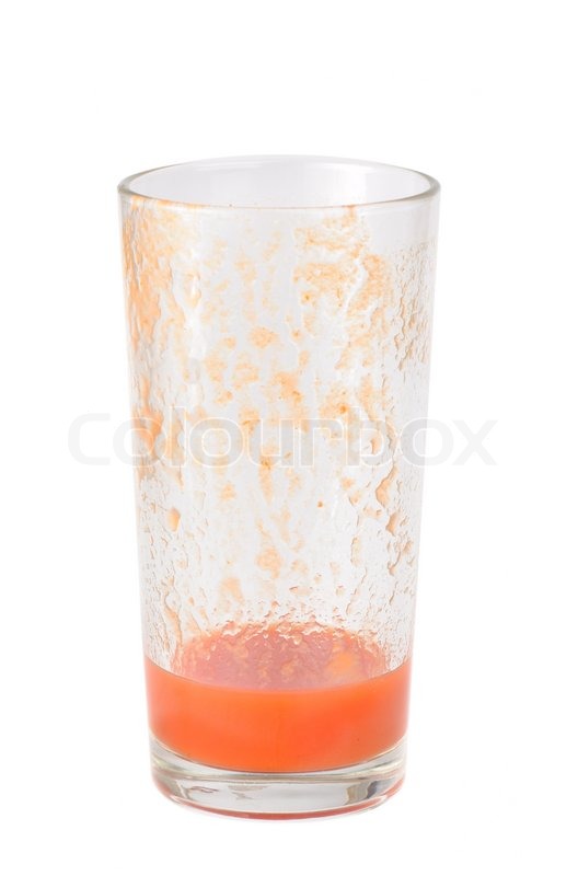 Half Full Glass Of Juice