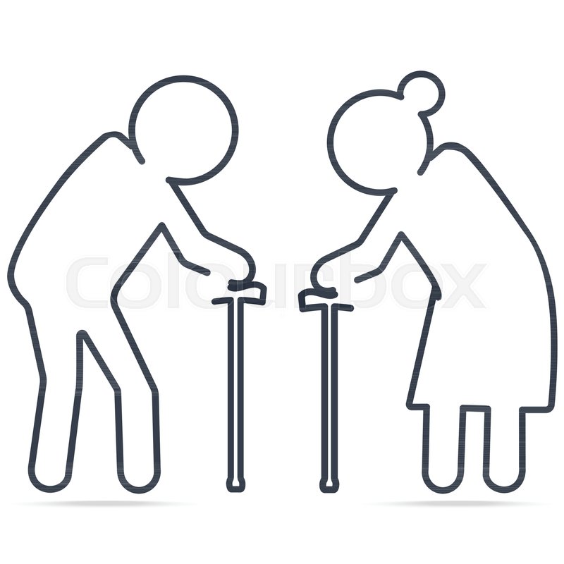 Elderly symbol. Couple old people ... | Stock vector | Colourbox
