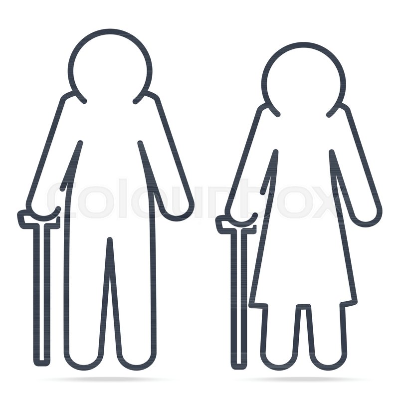 Elderly symbol. old people icon, ... | Stock vector | Colourbox
