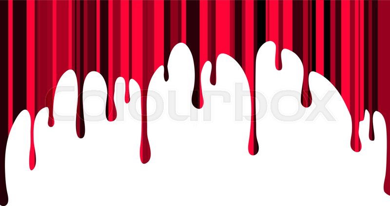 Unusual red paint drips with vertical ... | Stock vector | Colourbox