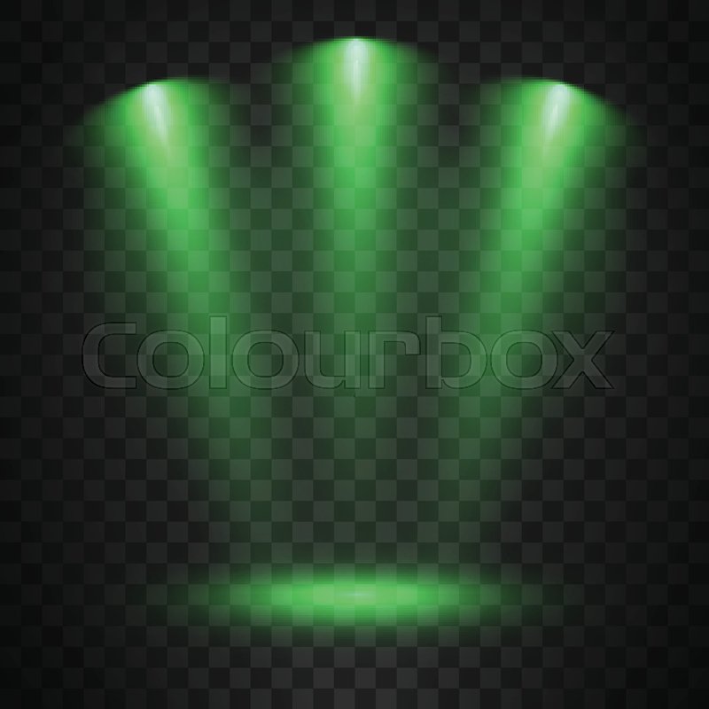 Illustration of Green spotlights on ... | Stock vector | Colourbox
