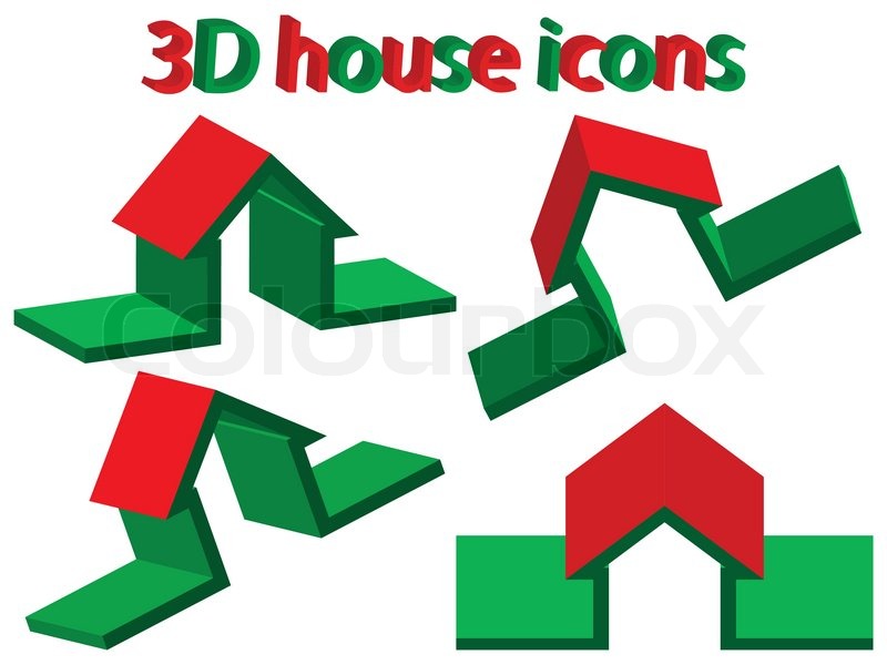 3d house icons against white ... | Stock vector | Colourbox