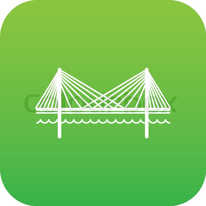Bridge icon green vector isolated on ... | Stock vector | Colourbox