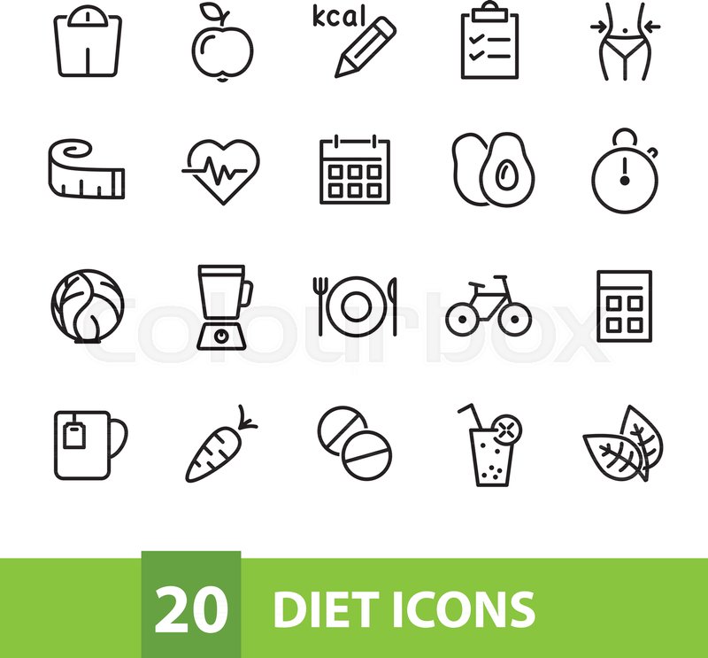 Diet vector icons collection | Stock vector | Colourbox