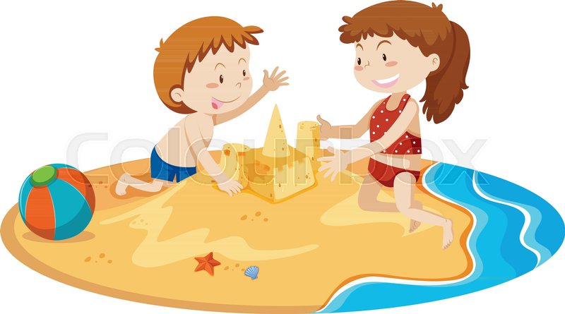Building A Sand Castle Clip Art