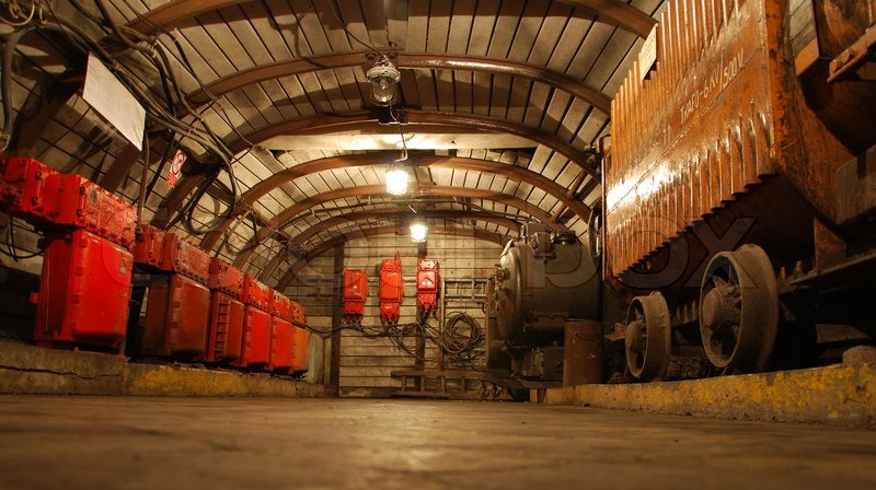 Interior of black coal mine | Stock image | Colourbox