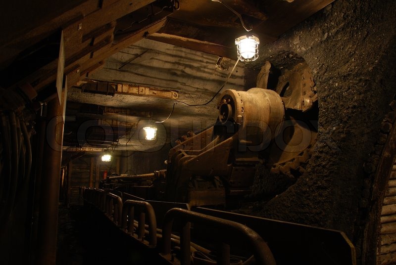 Interior of black coal mine | Stock image | Colourbox
