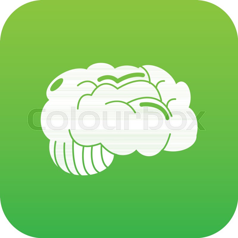 Brain icon green vector isolated on ... | Stock vector | Colourbox