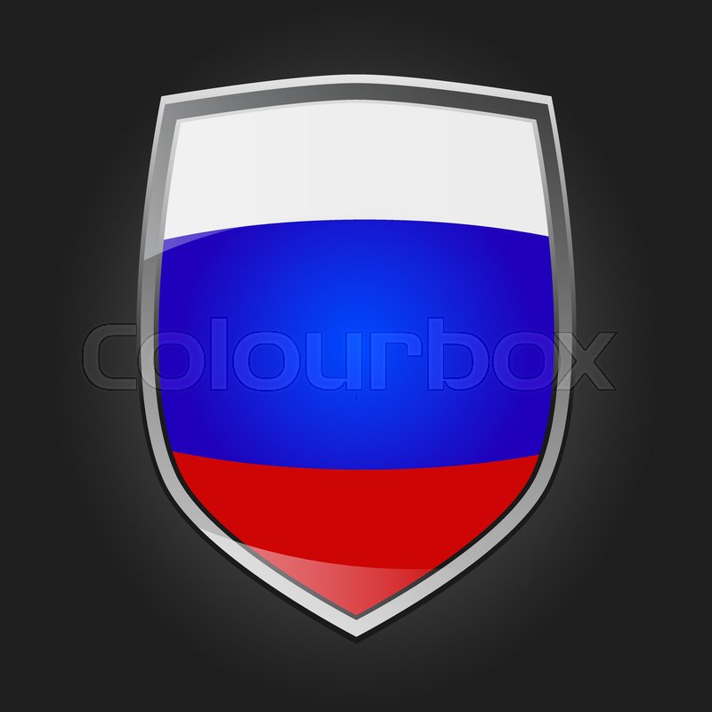 Shield with flag of Russia, vector ... | Stock vector | Colourbox