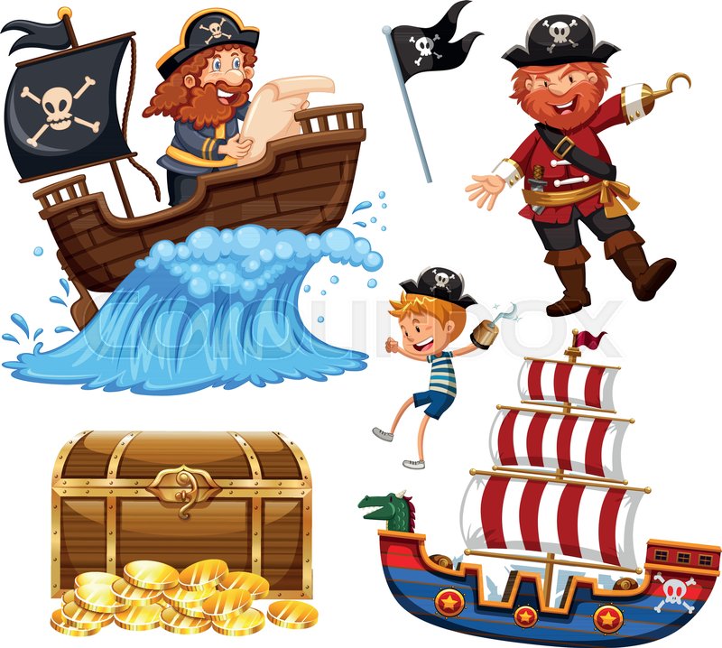 A Set of Pirate Vector illustration | Stock vector | Colourbox